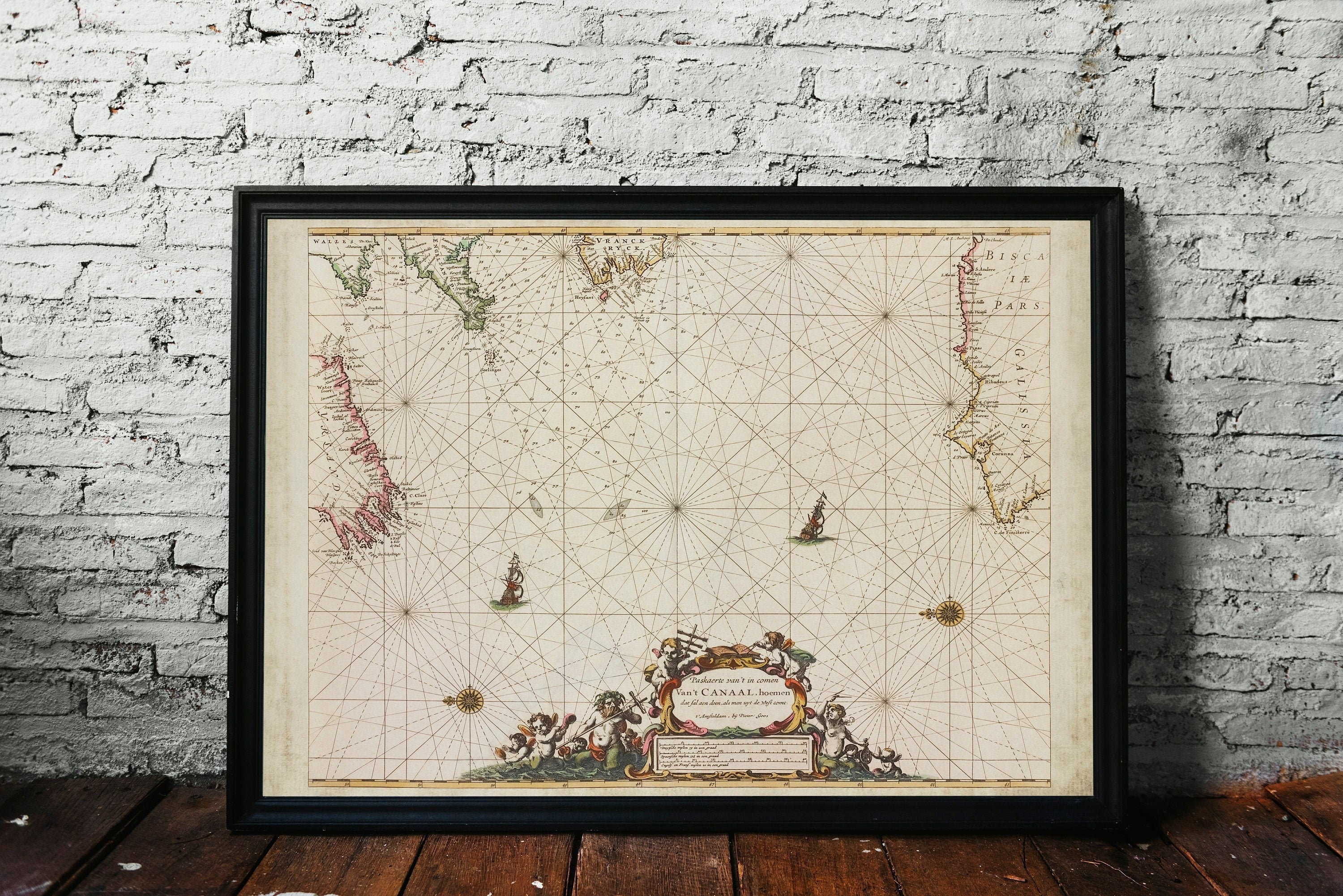 Vintage Sailing Map From 17th Century World Map Giclee - Etsy