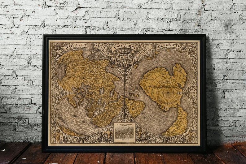 Vintage World Map From 1531 | 16th Century | Giclee Print | Oronce Finé ...