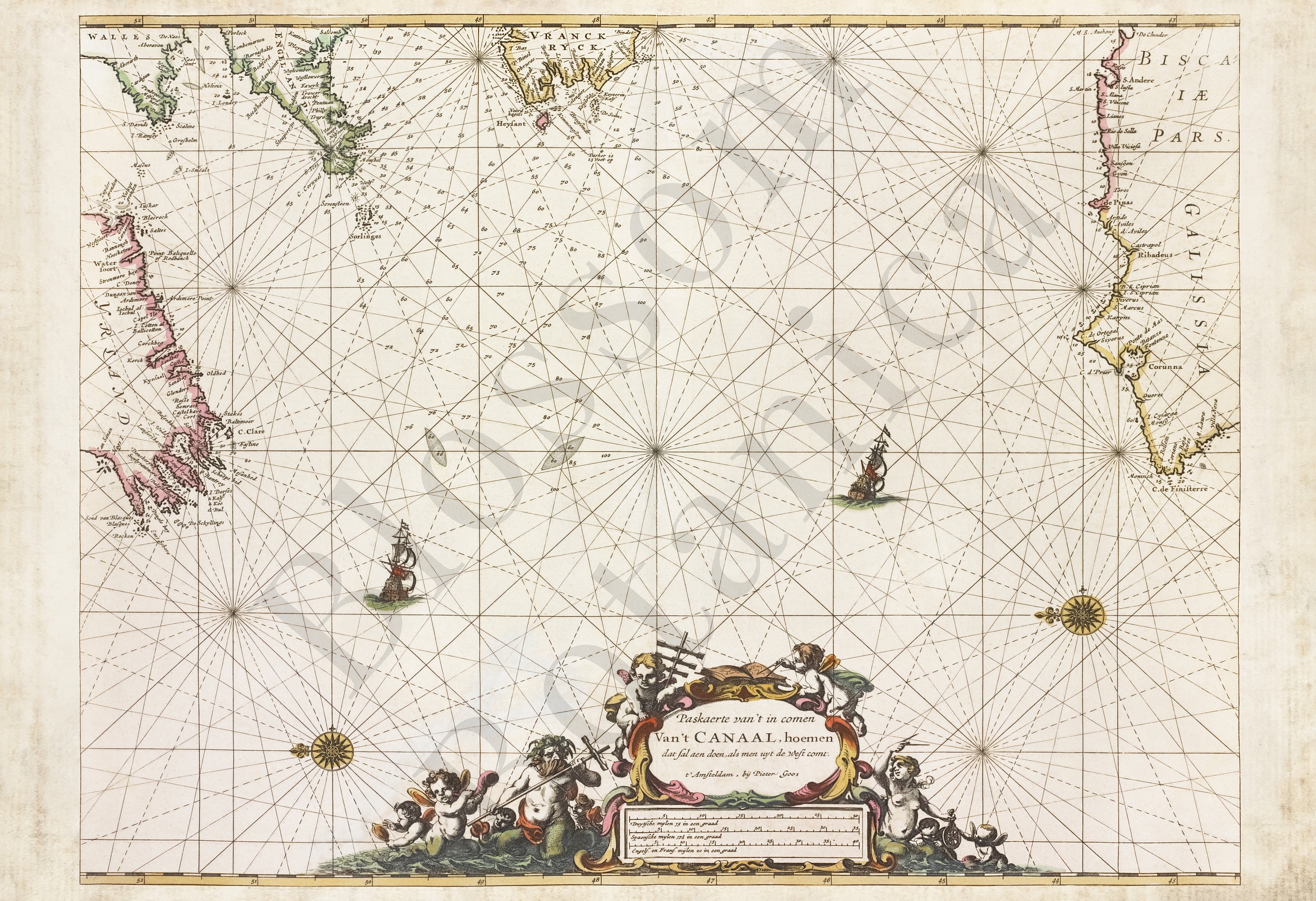 Vintage Sailing Map From 17th Century World Map Giclee | Etsy