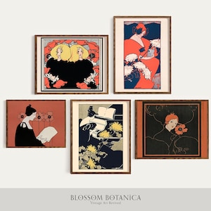 Art Nouveau Gallery Wall, Ethel Reed Graphic Prints From 1895, Full ...