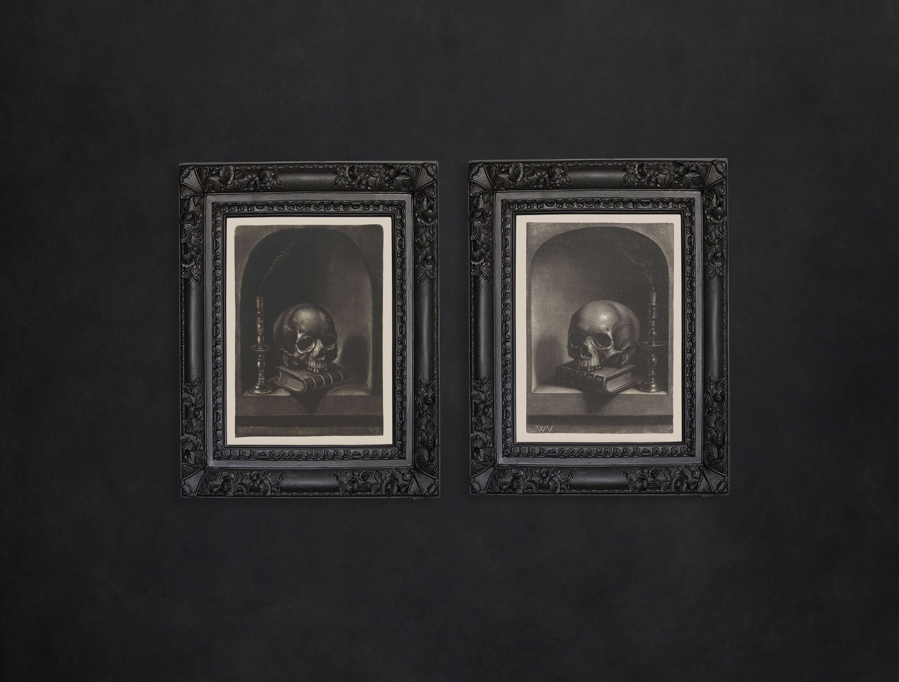 PRINTABLE | Gothic Skull Engravings From the 1600s, Halloween Art ...