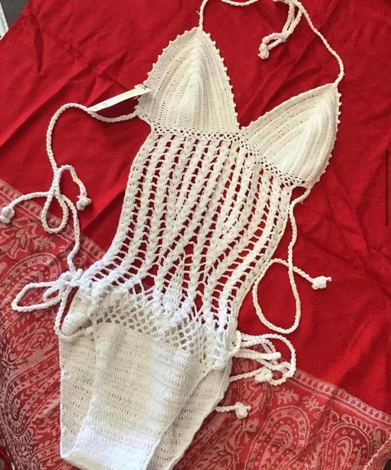 Crochet V Neck Bathing Suit - Etsy