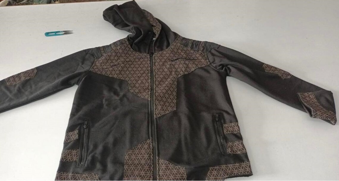 Men's Flower of Life Jacket With Hood - Etsy
