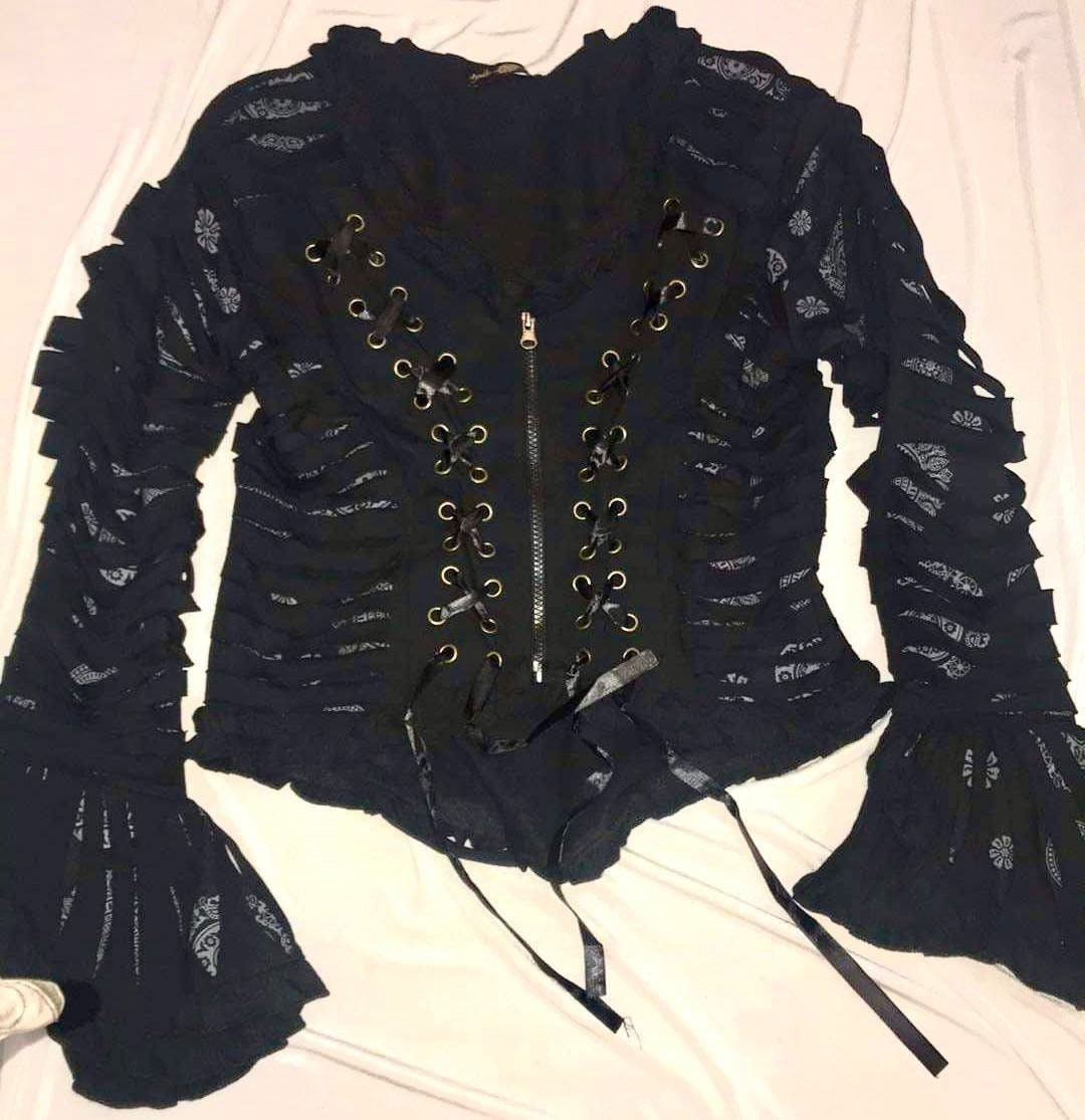 Gothic Lace up Crop Jacket - Etsy