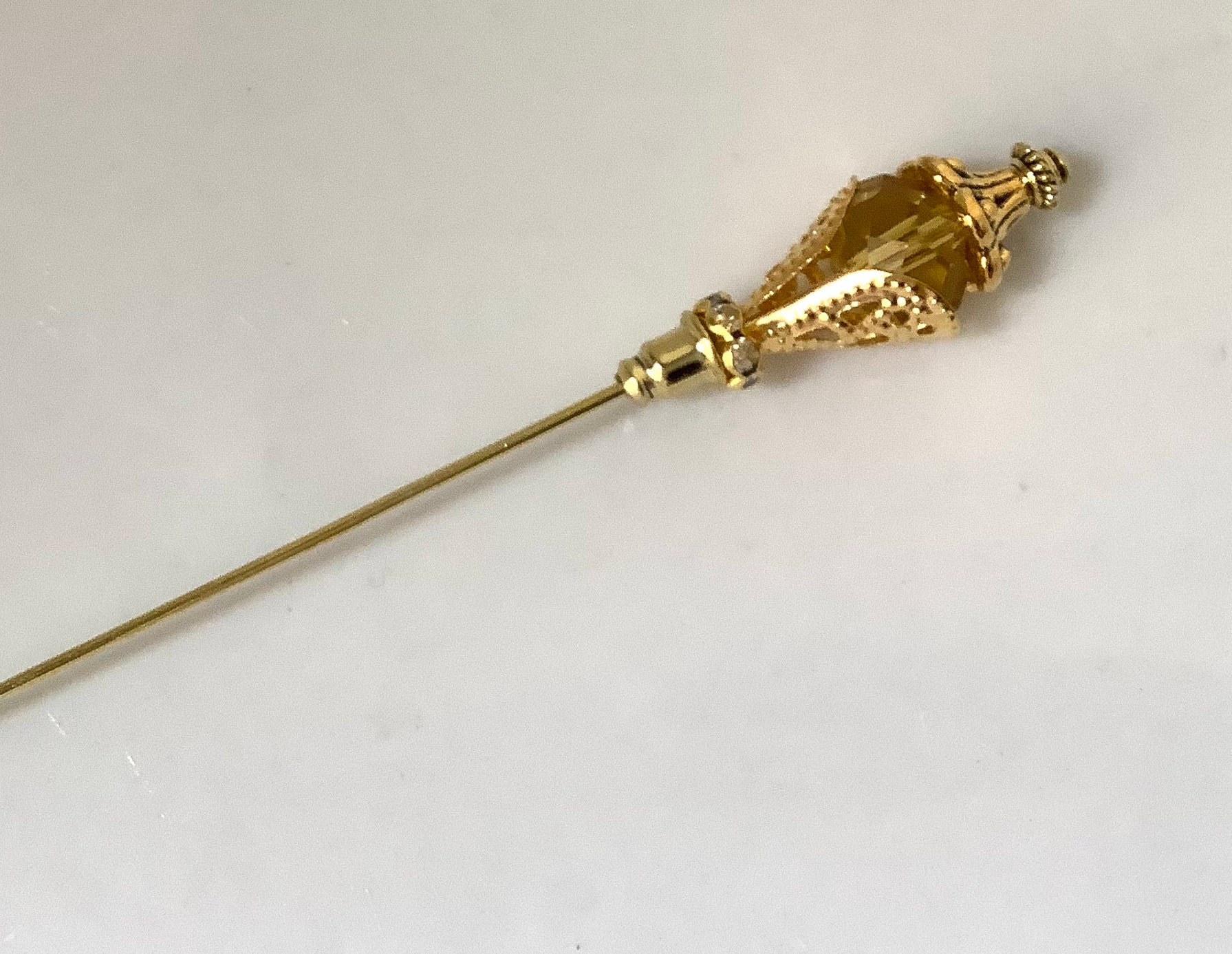 Vintage Style Shawl Pin Stick Pin Hat Pin Scarf Pin Amber | Etsy
