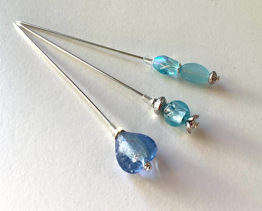 Elegant Blue Counting Pins, Scarf Pins, Decorative Pins, Counting Pins ...