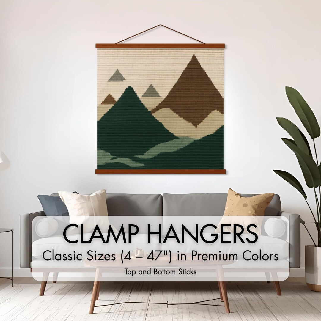 Classic Premium Clamp Art Hanger – Top + Bottom | Solid Wood Frame for ...