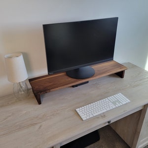 Wooden Desktop Monitor Riser and Desk Organizer for Computer and Laptop ...