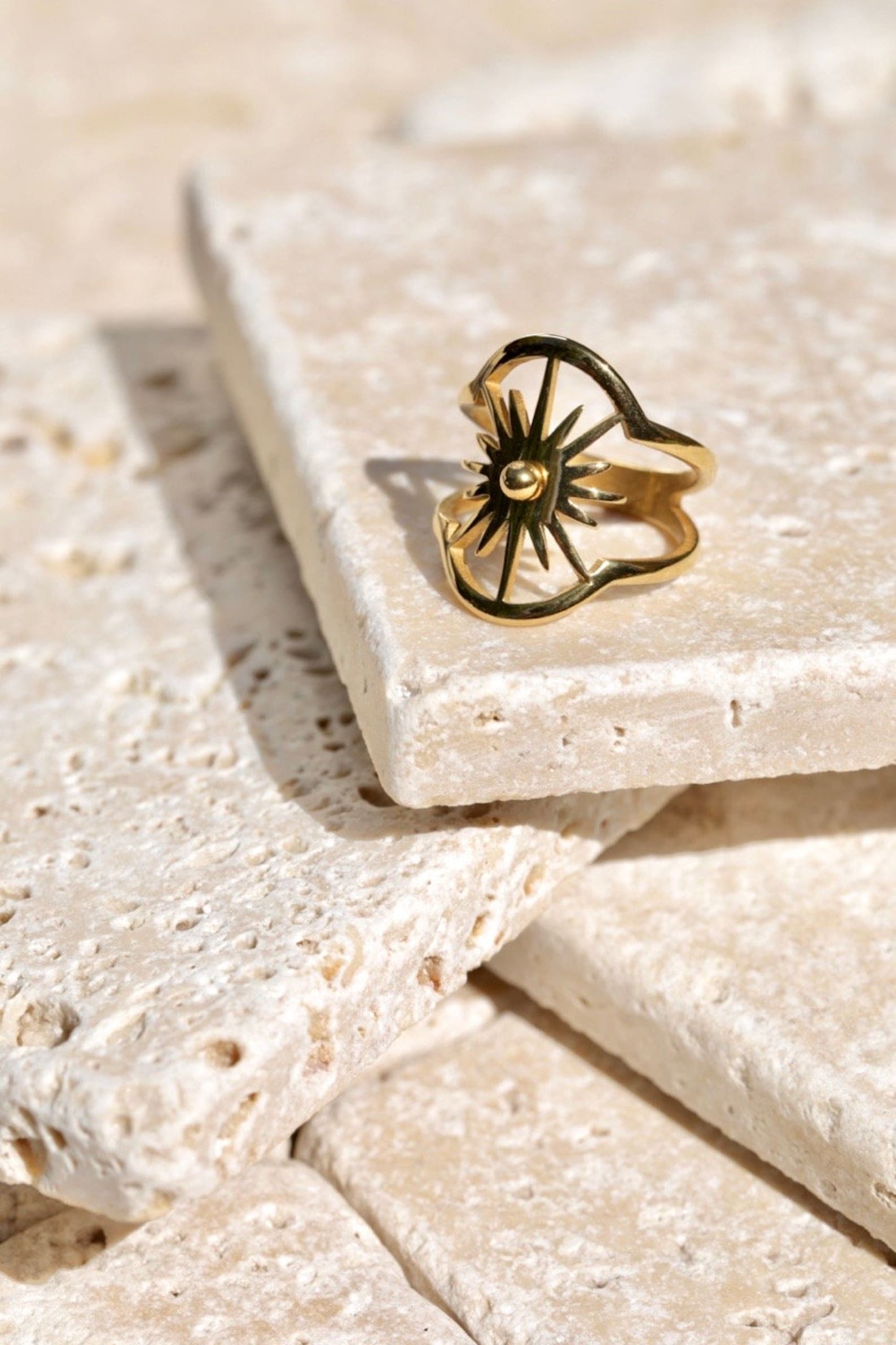 Gold Sun Ring, Sunburst Ring, Celestial Ring, Statement Ring, ISOBEL ...