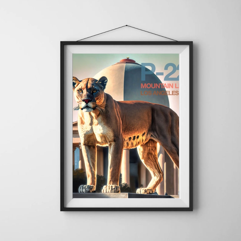 P-22 Mountain Lion Memorial Poster – Urban Wildlife Conservation Art ...