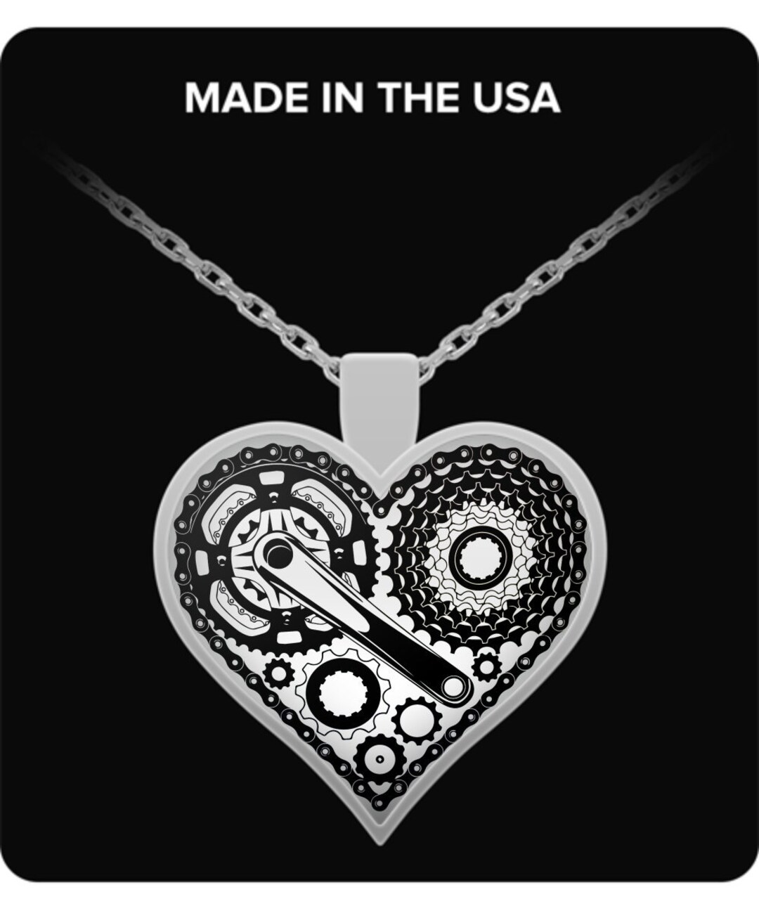 Collier de pendentif de coeur de cycle - Etsy France