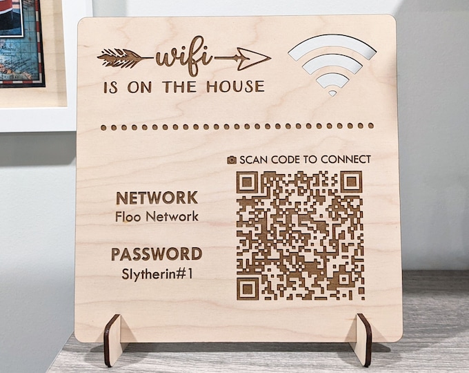 Wifi Password QR Code Wooden Sign / Office / Restaurant / - Etsy