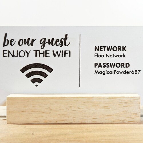 WOOD Wifi Password Sign / Personalized QR Code Wifi Network - Etsy