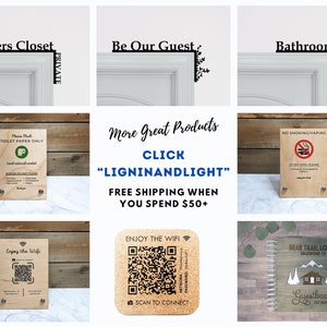 Wifi QR Code Acrylic Sign - 5x7" Tabletop Sign for Airbnb Vacation ...