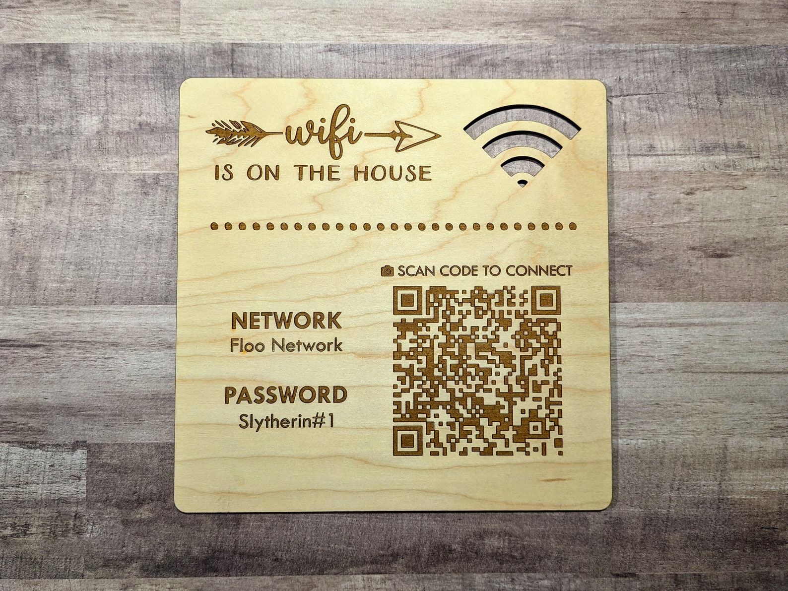 Wifi Password QR Code Wooden Sign / Office / Restaurant / - Etsy