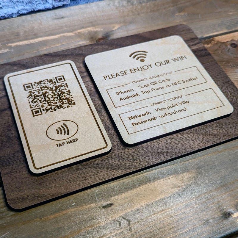 Qr Code Nfc Wifi Sign - Etsy