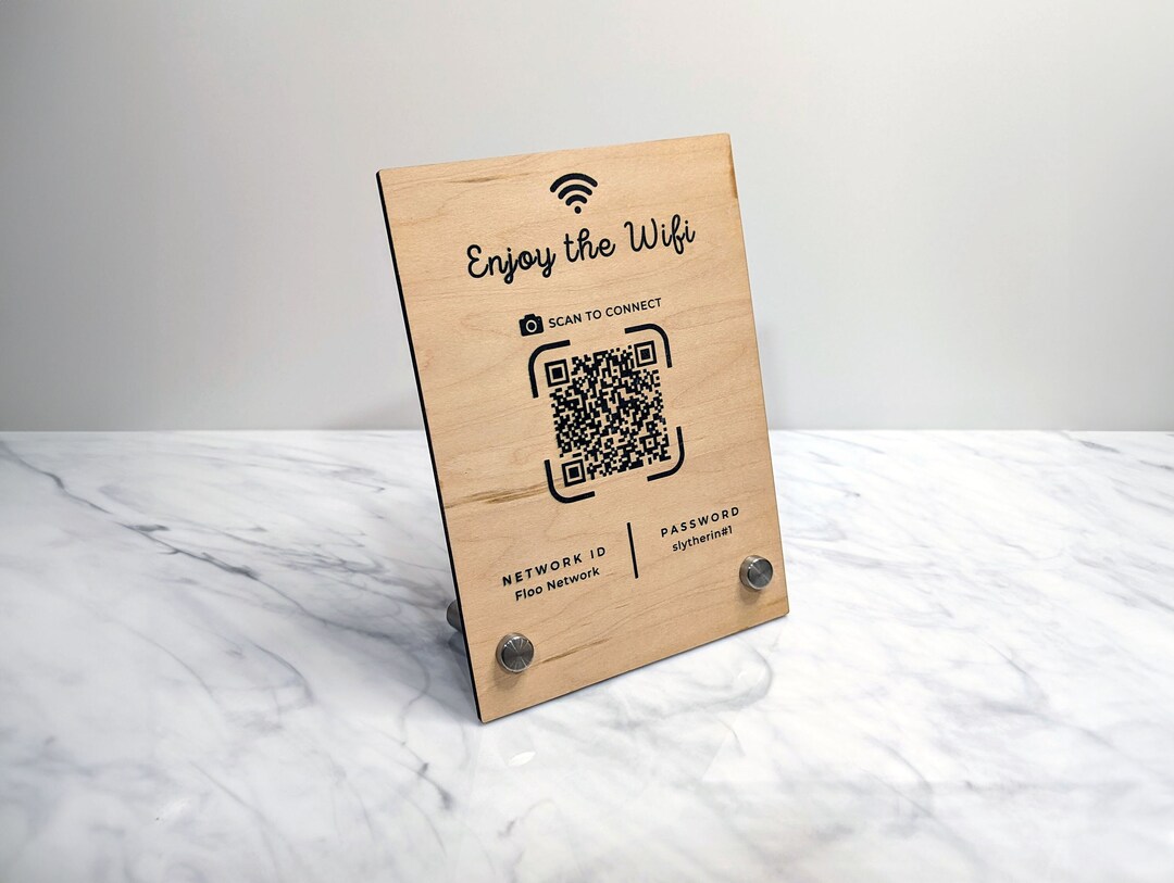 Wifi QR Code Wood Sign 5x7 Tabletop Sign for - Etsy