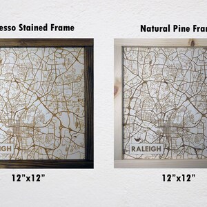 Raleigh Wood City Map / NC Engraved Wooden Map - NCSU / NC State Gift ...