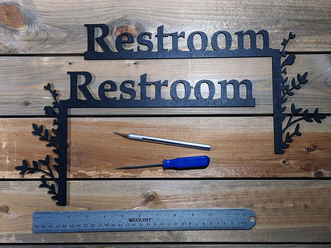 Restroom Door Topper / Over the Door Sign / Restroom Sign / - Etsy