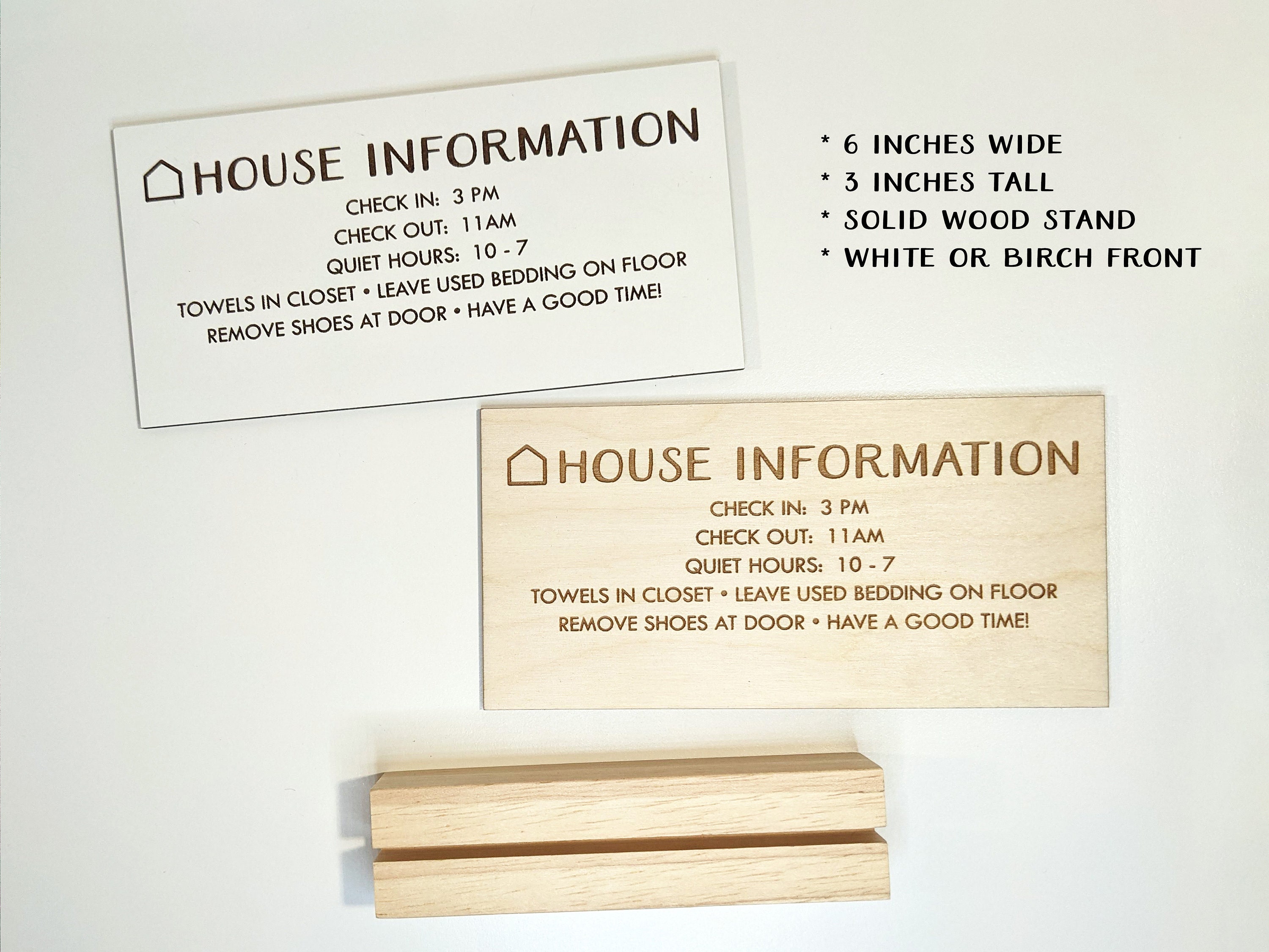 Wood House Rules Sign / Personalized House Welcome Guide Sign - Etsy