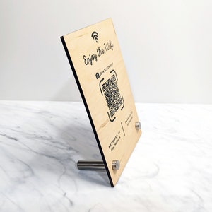 Wifi QR Code Wood Sign - 5x7" Tabletop Sign for Guestroom, Airbnb ...