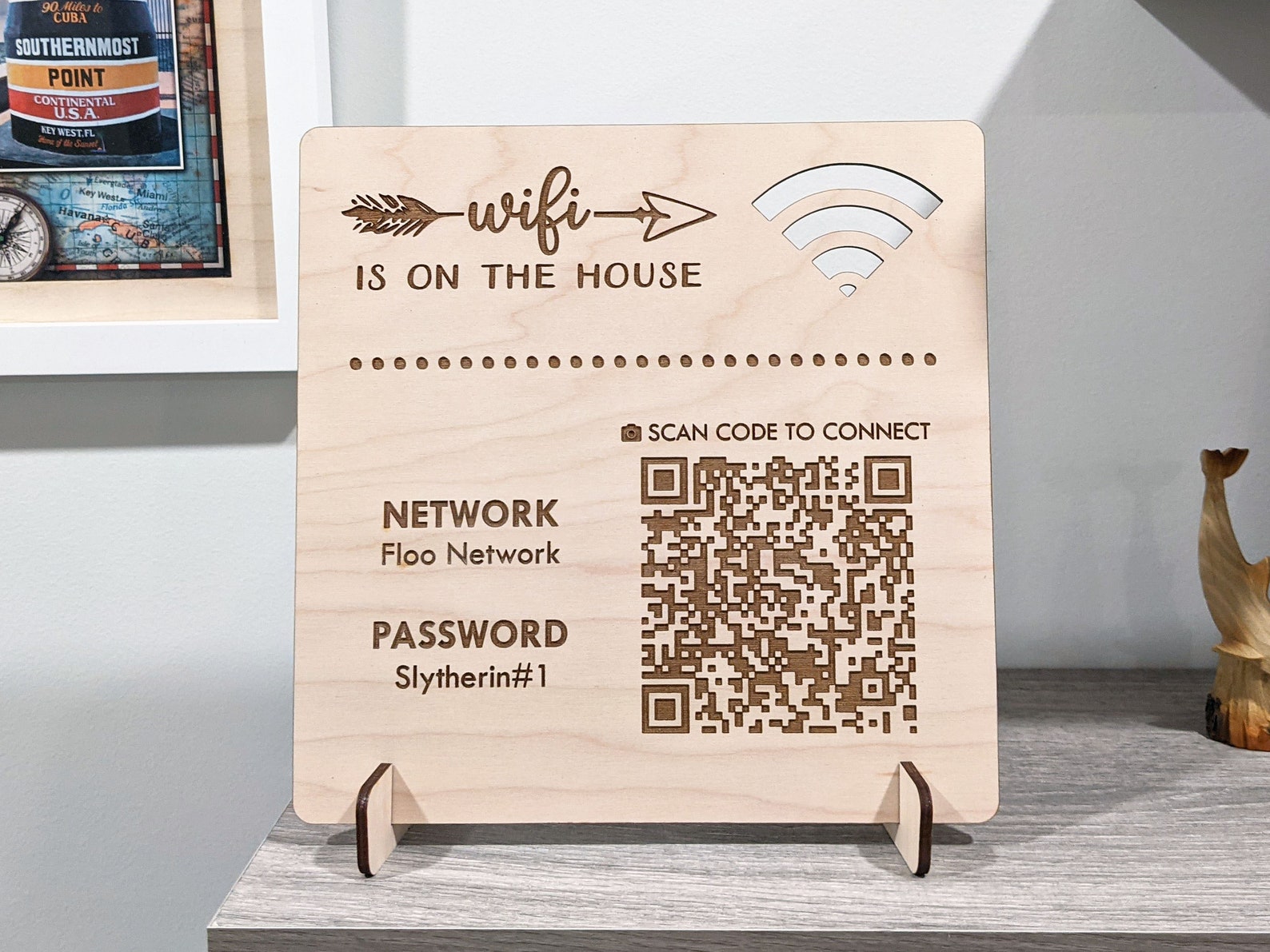 Wifi Password QR Code Wooden Sign / Office / Restaurant / - Etsy