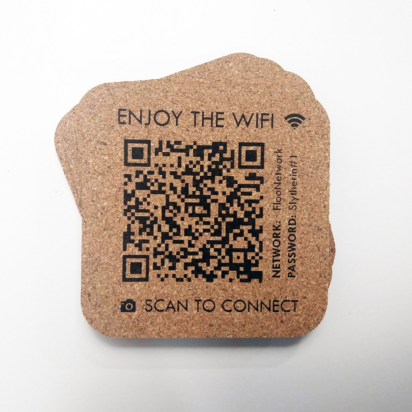 Wifi QR Code Cork Coasters / Guest House Coasters / Airbnb | Etsy