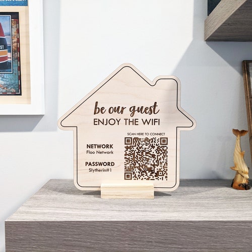 Wifi Password QR Code Wooden Sign / Office / Restaurant / - Etsy