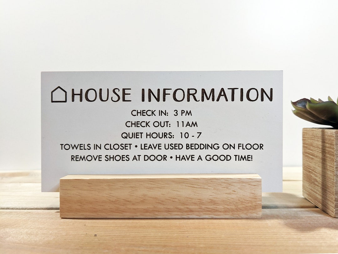 Wood House Rules Sign / Personalized House Welcome Guide Sign for ...