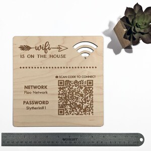 Wifi Password QR Code Wooden Sign / Office / Restaurant / Rental ...