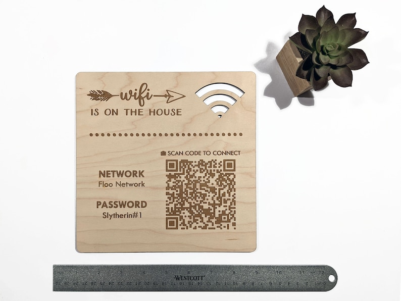 Wifi Password QR Code Wooden Sign / Office / Restaurant / - Etsy