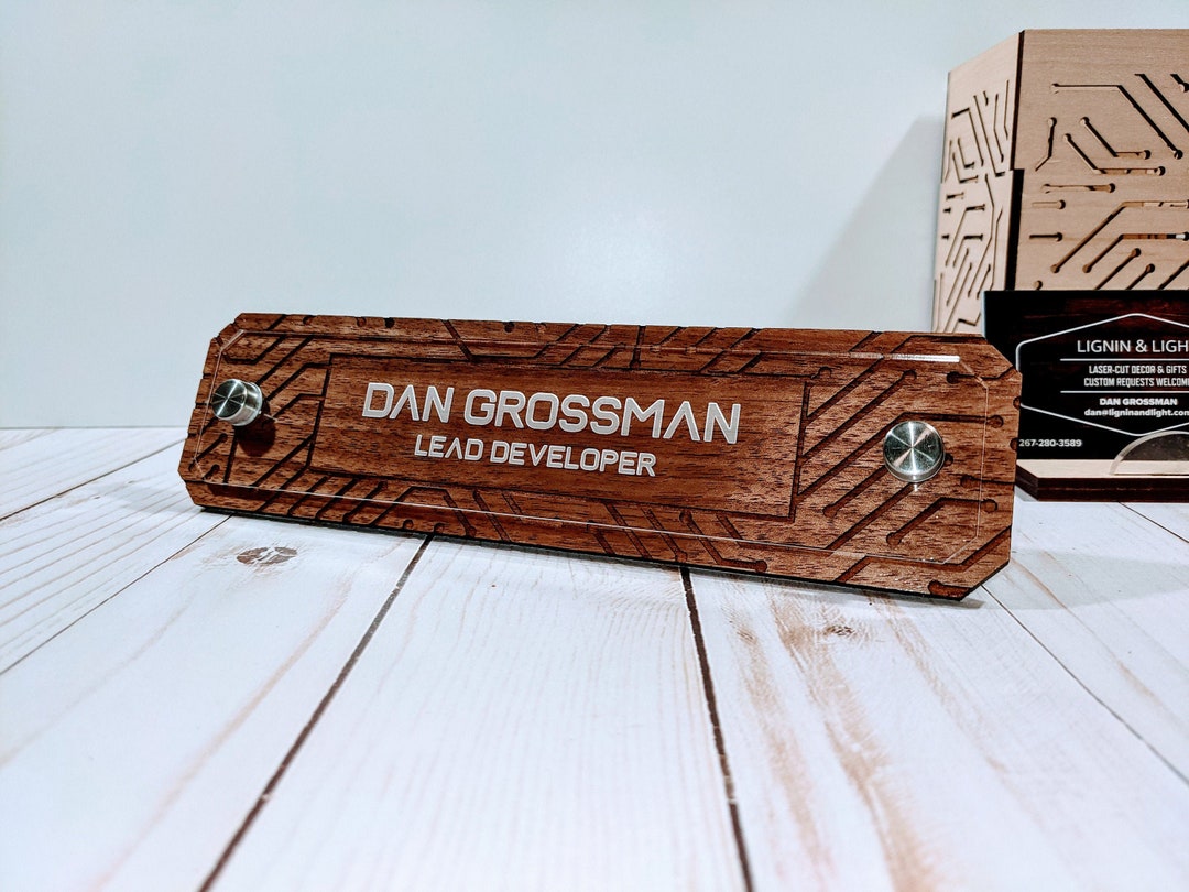 Circuit Board Desk Name Plate / Modern Office Decor / Tech Geek ...