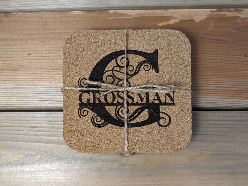 Personalized Cork Coasters for Housewarming, Wedding, Engagement and ...