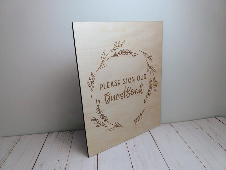 Please Sign Our Guestbook Wood 8x10 Engraved Maple Wooden - Etsy