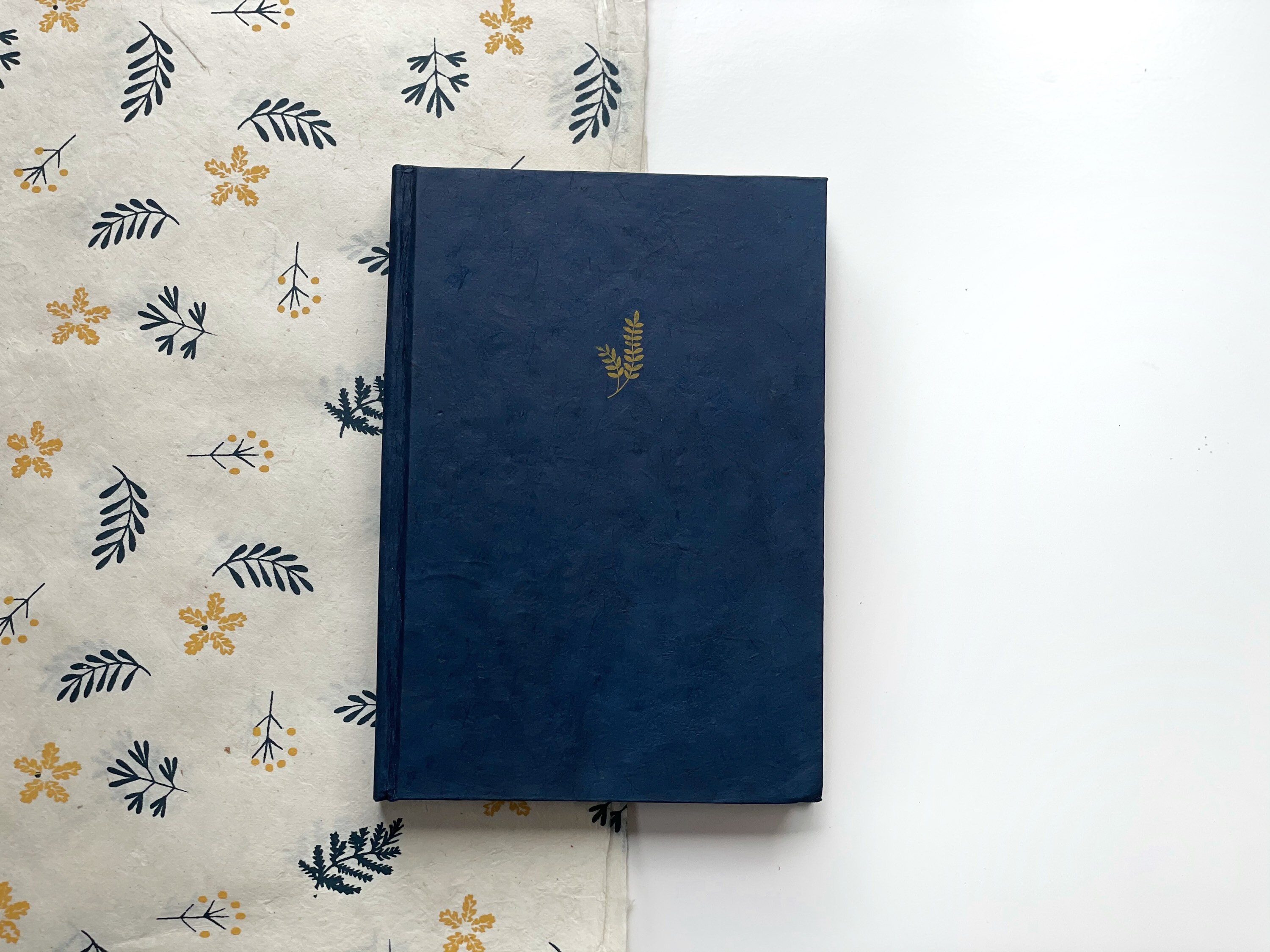 Handmade Paper Journal Indigo Blue Hard Cover Hand | Etsy