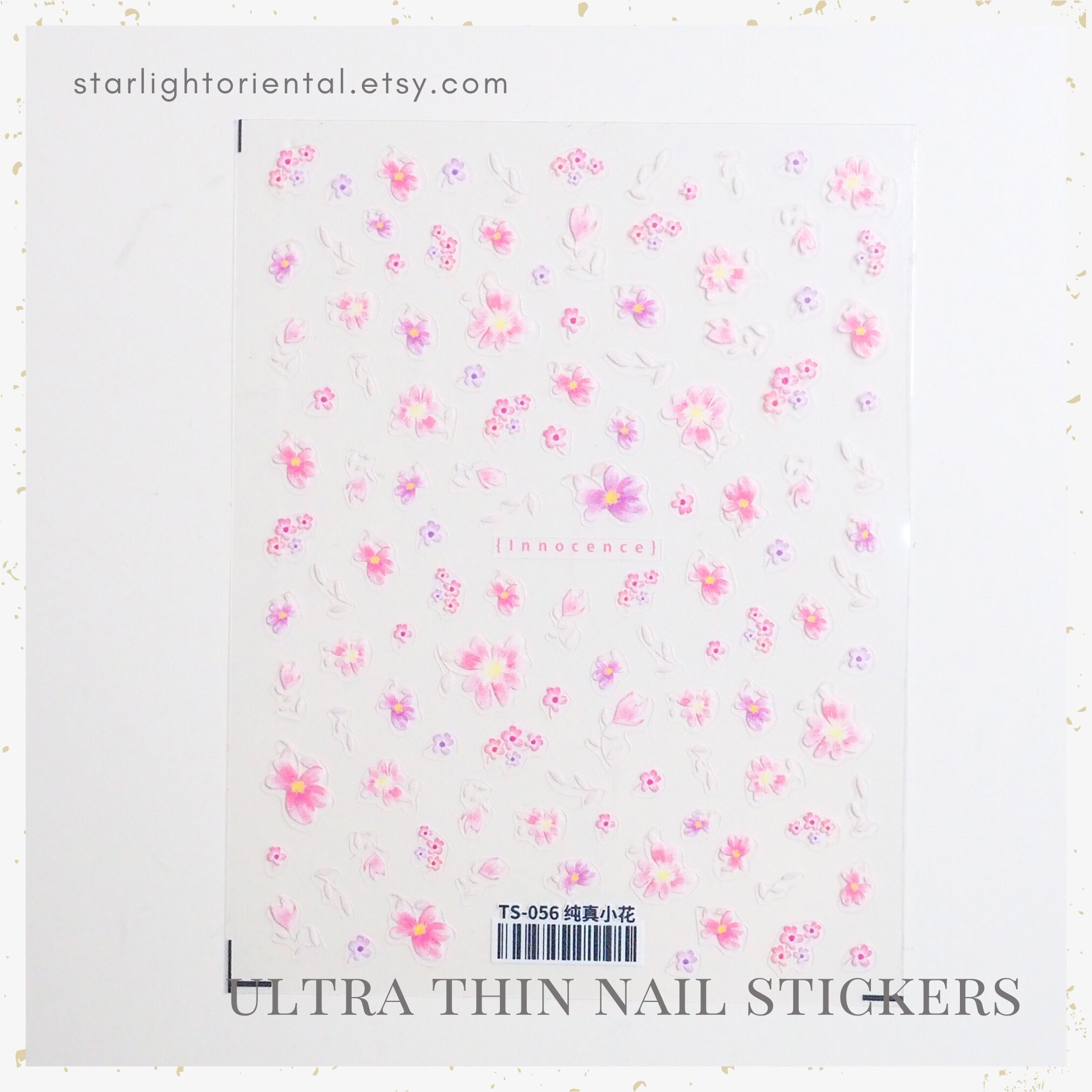 Pink Flower Nail Sticker Pink Floral Nail Decal Sticker - Etsy