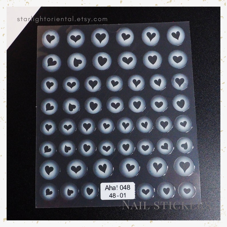 Negative Space Outline Nail Decal, Heart Star Moon Planets Butterfly ...