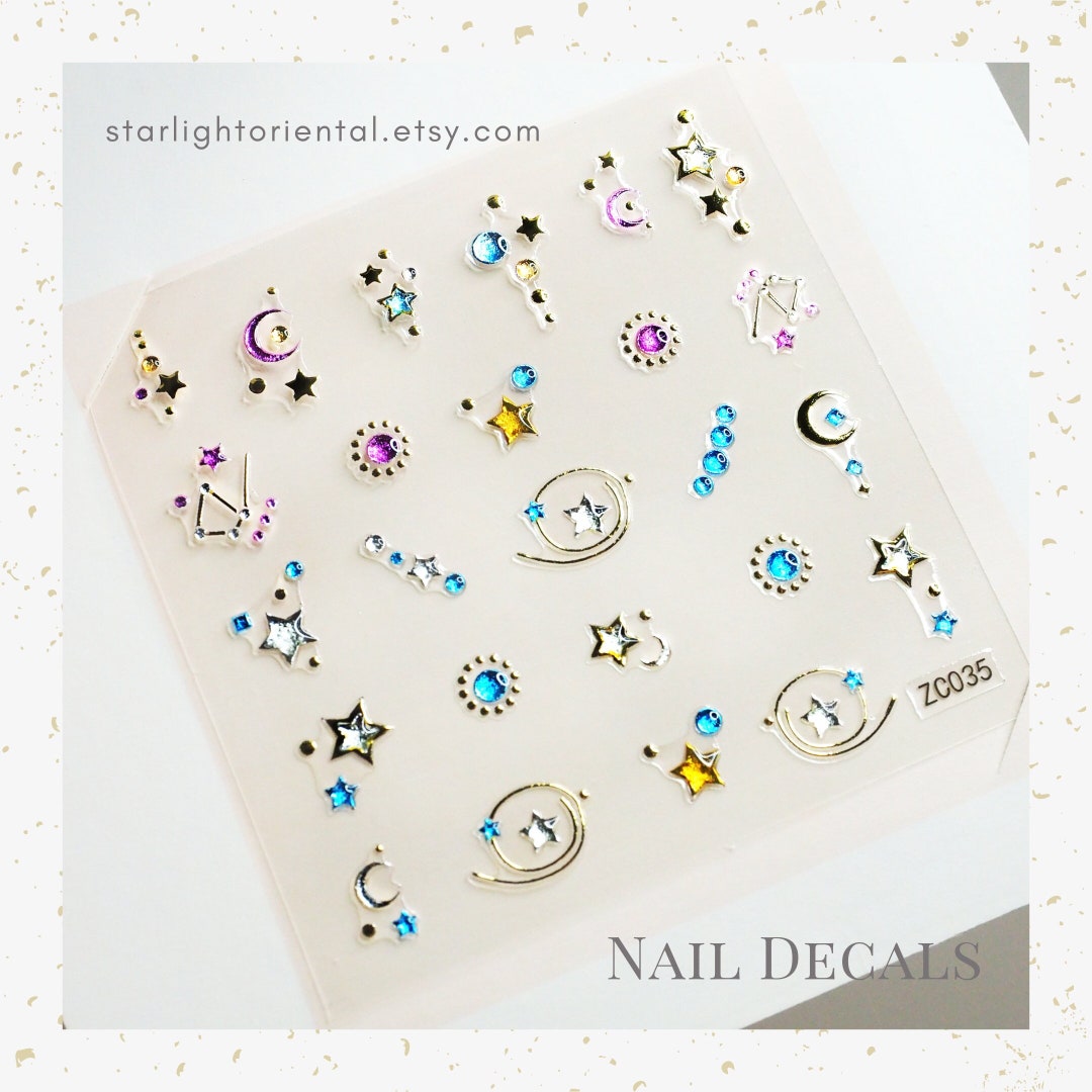 Twinkle Star Nail Decal, Celestial Nail Stickers, Constellation Nail ...
