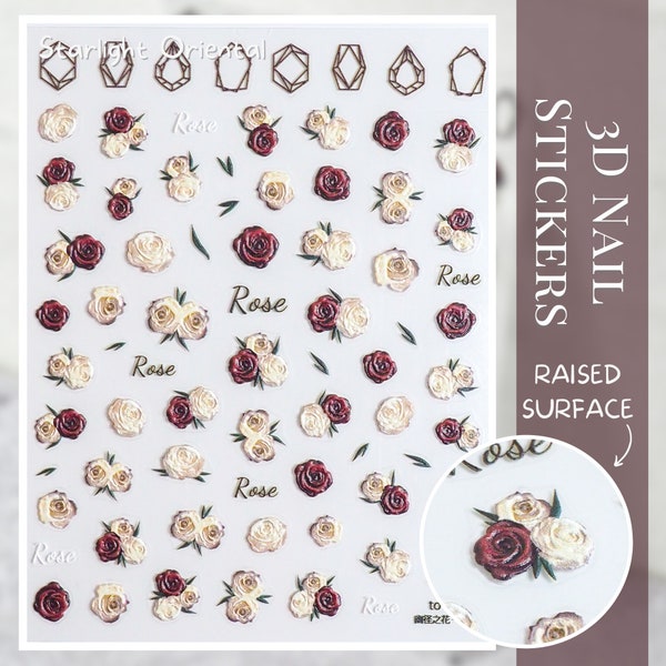 Rose Nail Art - Etsy