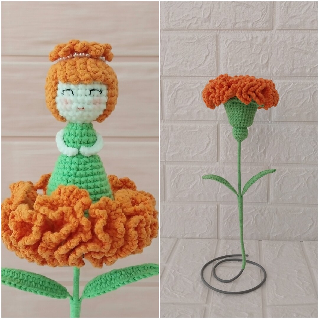 Reversible Carnation Fairy Amigurumi, Crochet Carnation, Carnation ...