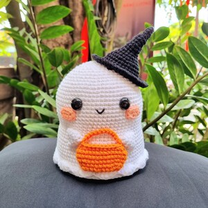 Halloween Pumpkins and Ghost, Crochet Ghost, Crochet Pumpkin, Crochet ...