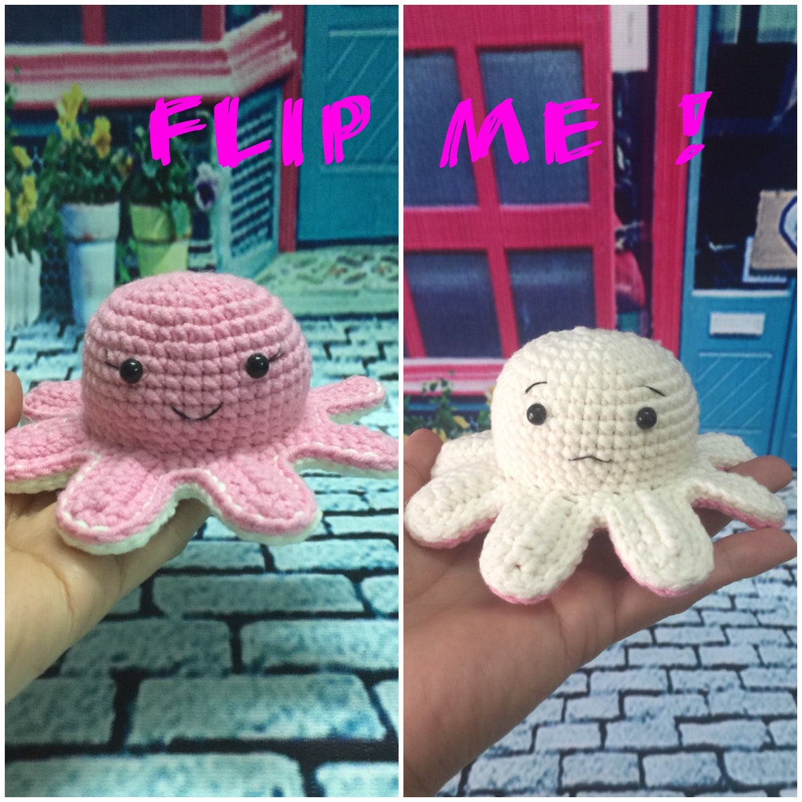 Crochet Octopus Reversible Octopus Octopus Keychain Flip - Etsy