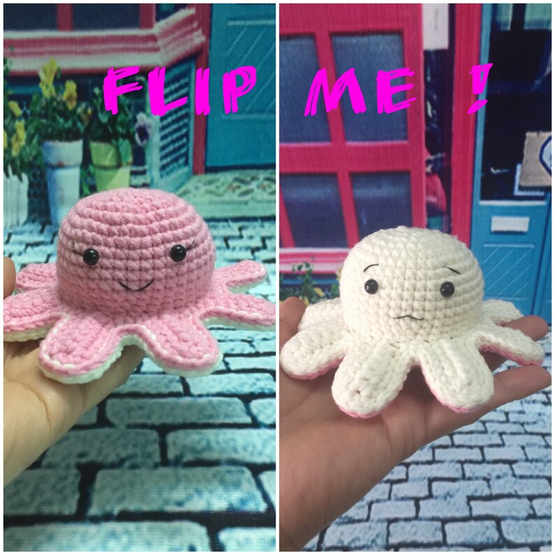 Crochet Octopus Reversible Octopus Octopus Keychain Flip - Etsy