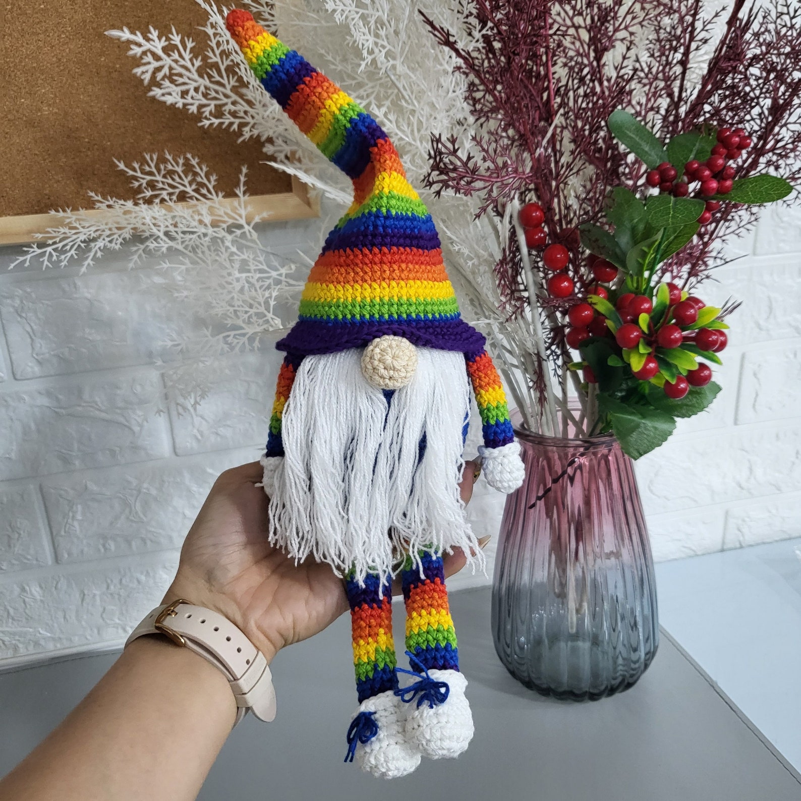 Crochet Pride Gnome, Lgbt Gnome, Rainbow Gnome, Gnome Stuffed Animal ...