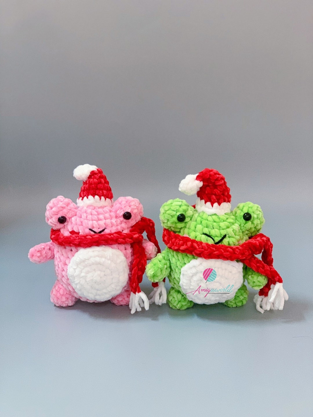 Christmas Frog Crochet, Frog Plush, Amigurumi Frog, Handmade Frog Doll ...