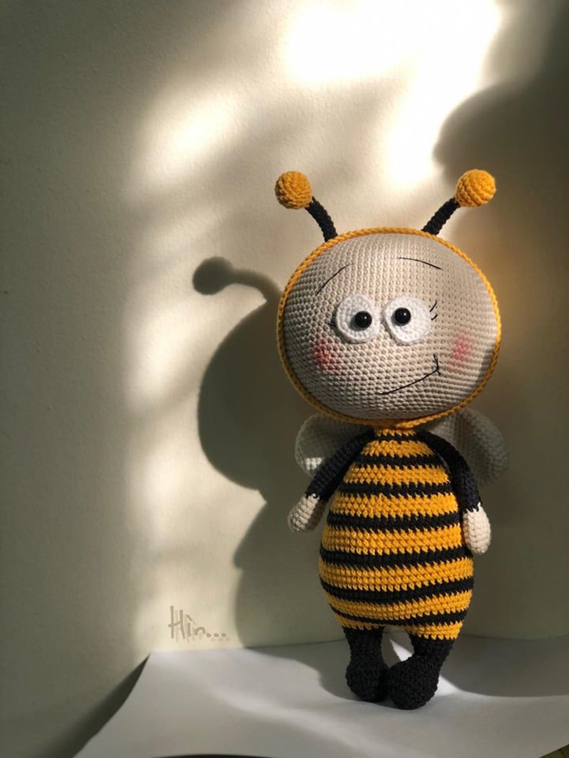 Crochet Bee Doll, Handmade Cute Bumblebee, Stuffed Plushies Bee ...