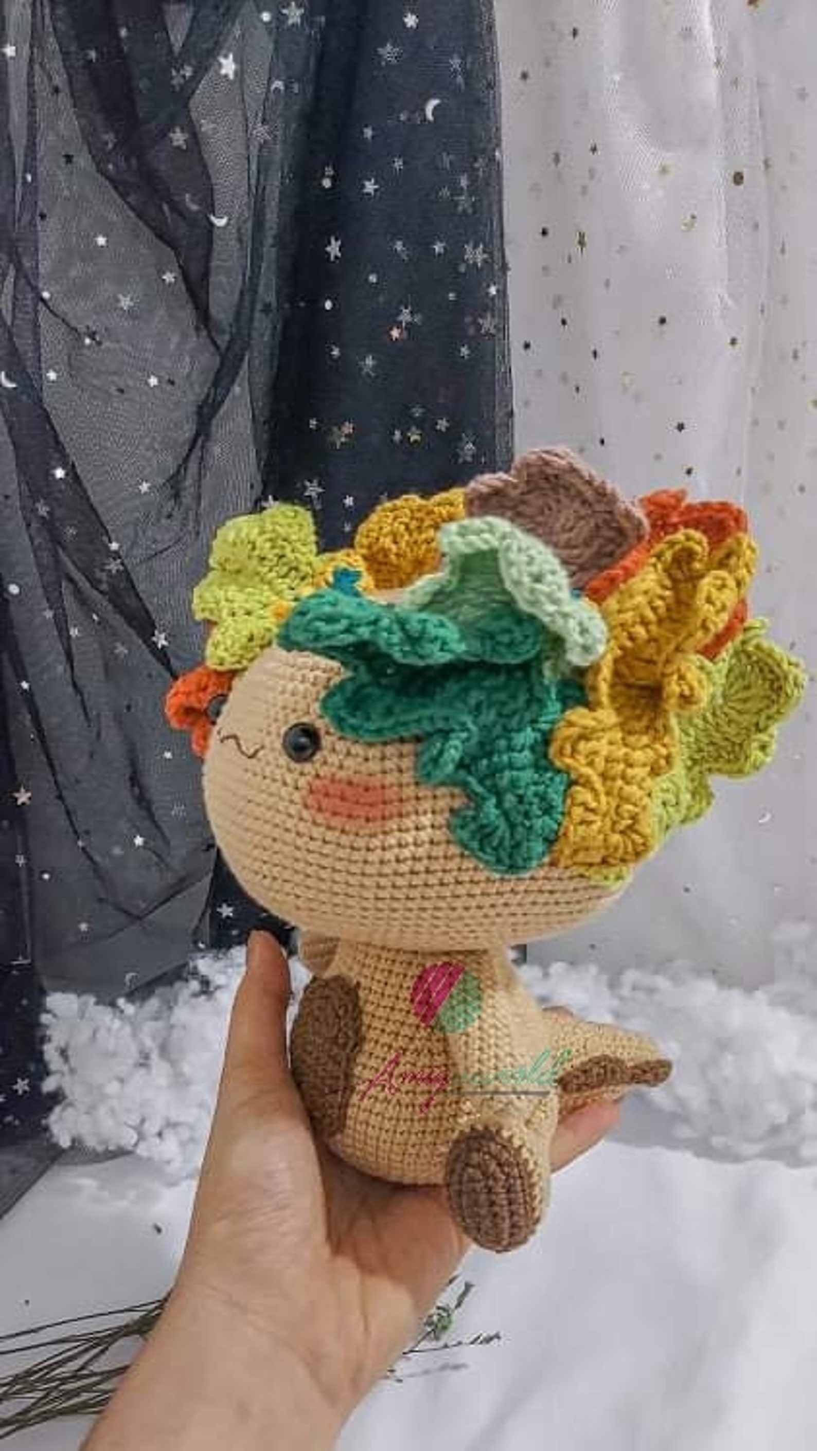 Flower Axolotl Crochet Axolotl Plush Stuffed Axolotl - Etsy