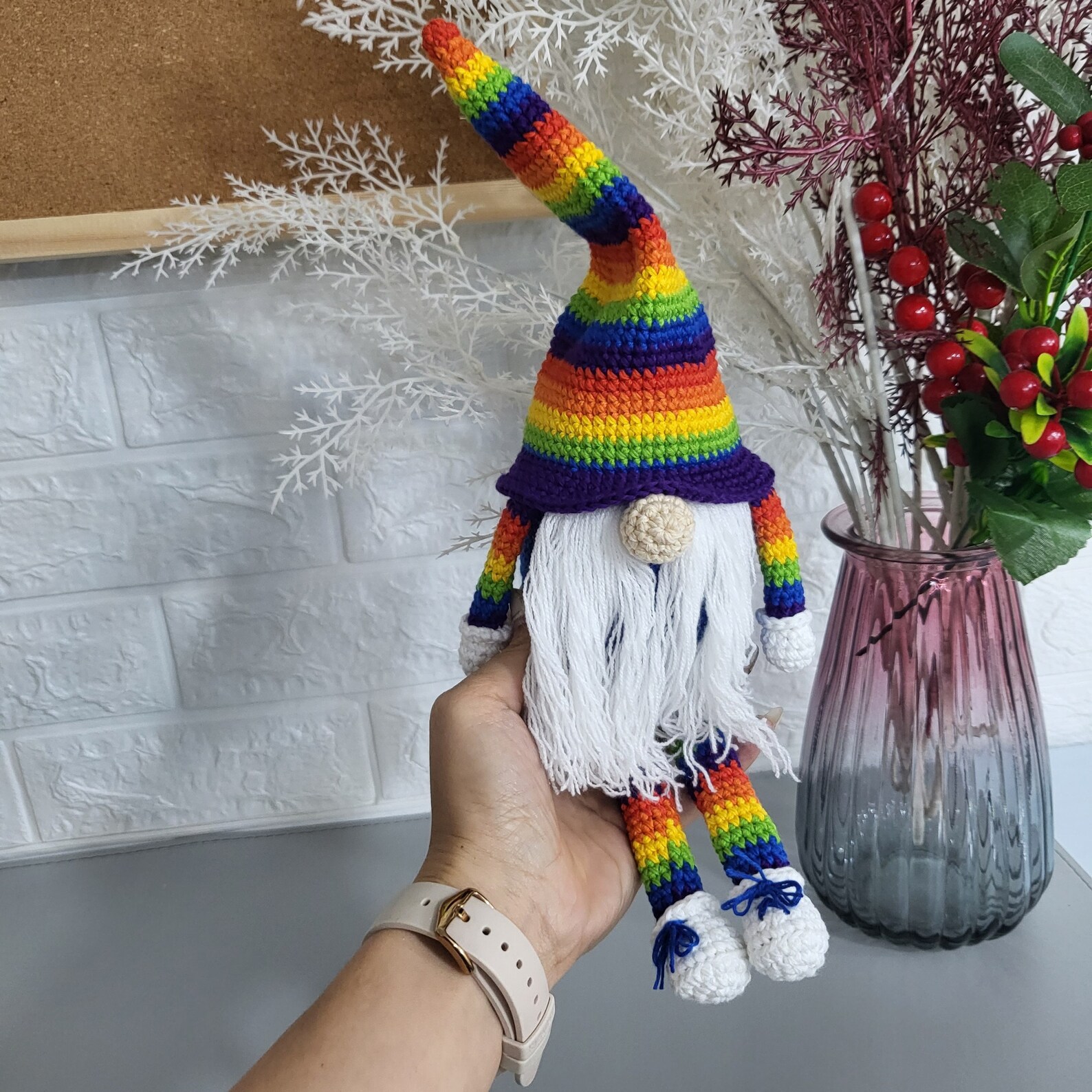 Crochet Pride Gnome, Lgbt Gnome, Rainbow Gnome, Gnome Stuffed Animal ...