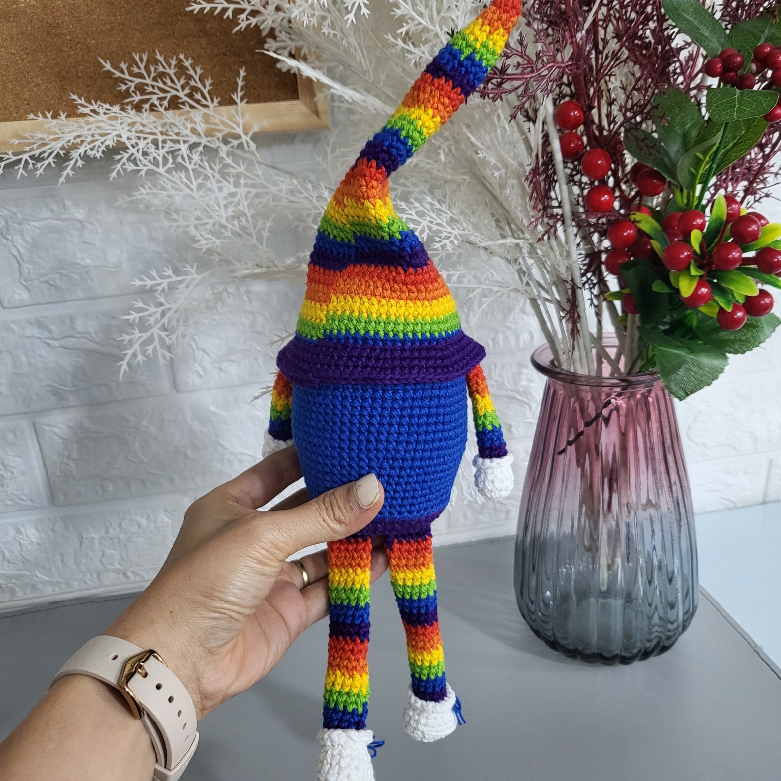 Crochet Pride Gnome, Lgbt Gnome, Rainbow Gnome, Gnome Stuffed Animal ...