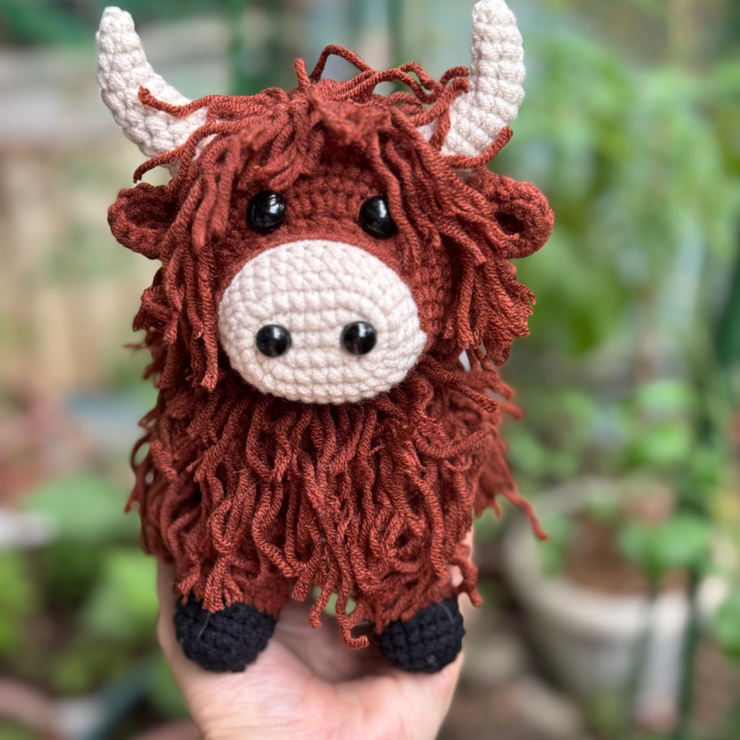 Crochet Highland Cow, Highland Cow Stuffed Plush, Highland Cow Doll ...